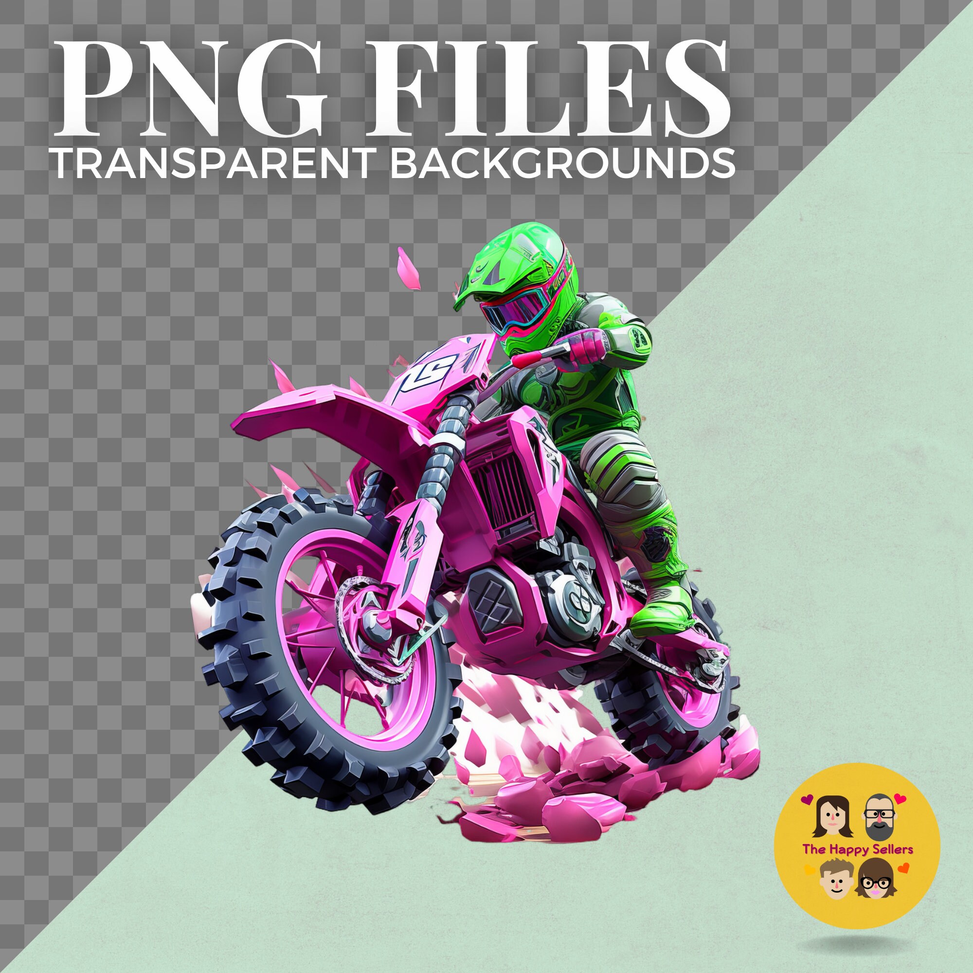 30 Neon Dirt Bikes Clipart Pack INSTANT DOWNLOAD 30 Vibrant Dirt Bike ...