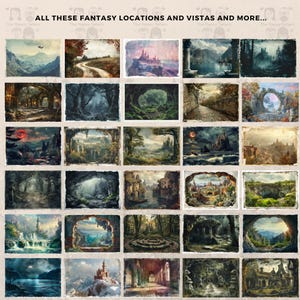 165 Fantasy Locations and Vistas Clipart Bundle - Instant Download ...