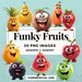 20 Funky Fruits Clipart Pack INSTANT DOWNLOAD 20 Playful Funky Fruit ...