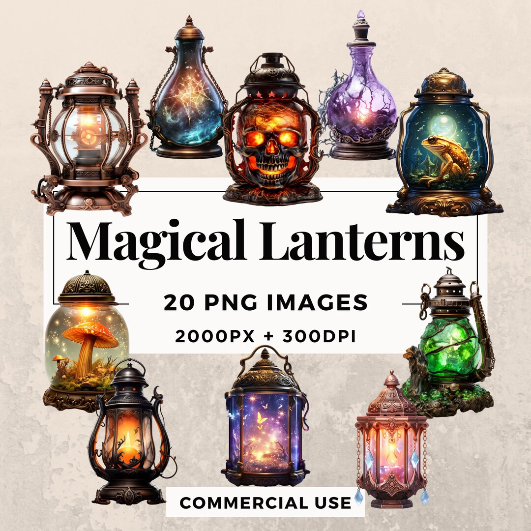 20 Magical Lanterns Clipart Pack INSTANT DOWNLOAD 20 Enchanting Lantern ...