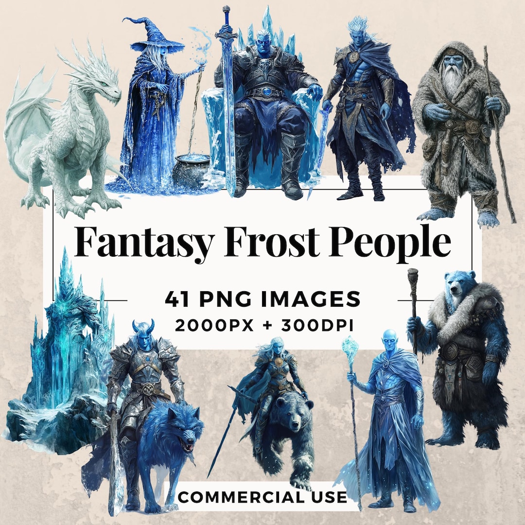 41 Fantasy Frost People Clipart Pack INSTANT DOWNLOAD 41 Ice-themed ...