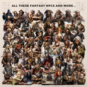 140 Fantasy Npcs Clipart Bundle 1 - Instant Download, Character ...
