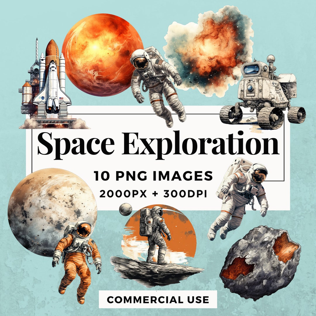 10 Space Exploration Clipart Pack INSTANT DOWNLOAD 10 Cosmic ...