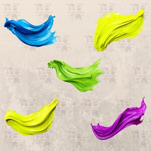 20 Neon Colors Smears Clipart Pack INSTANT DOWNLOAD 20 Vivid Neon Smear ...