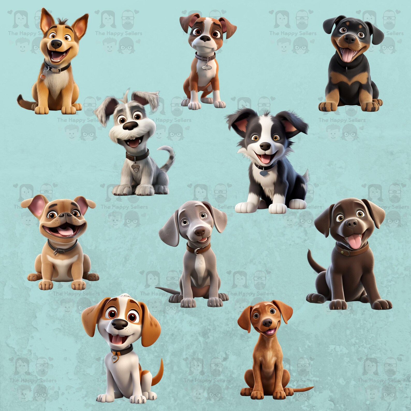 30 Cute Dog Breeds Clipart Pack INSTANT DOWNLOAD 30 Adorable - Etsy