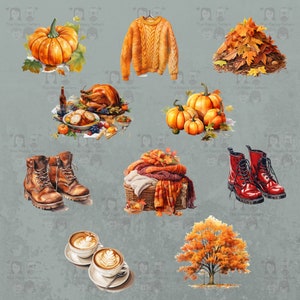 40 Cozy Autumn Clipart Pack INSTANT DOWNLOAD 40 Cozy Autumn ...