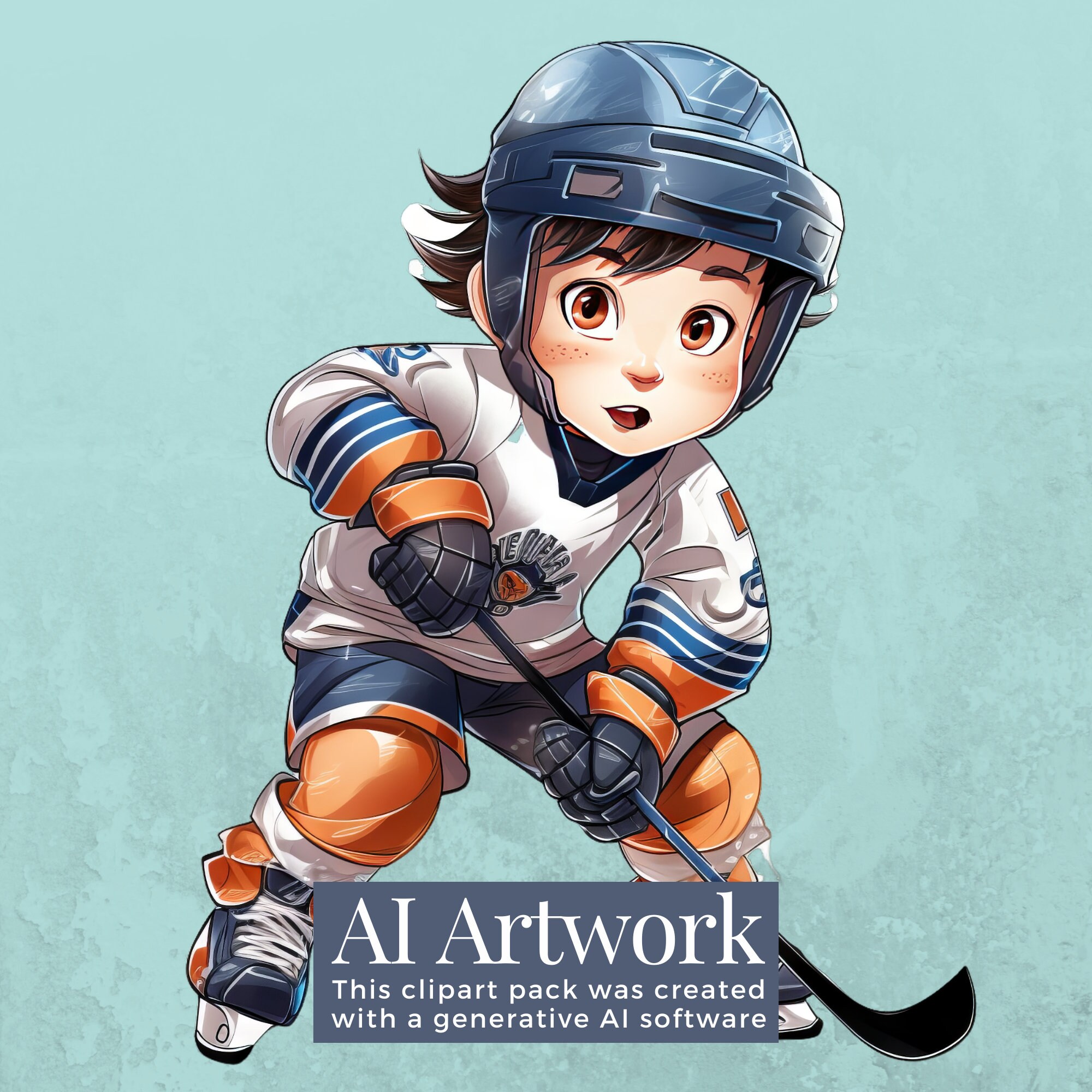 20 Hockey Kids Clipart Pack INSTANT DOWNLOAD 20 Energetic Hockey ...