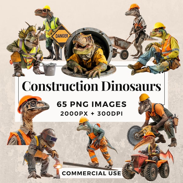 Construction Dino - Etsy