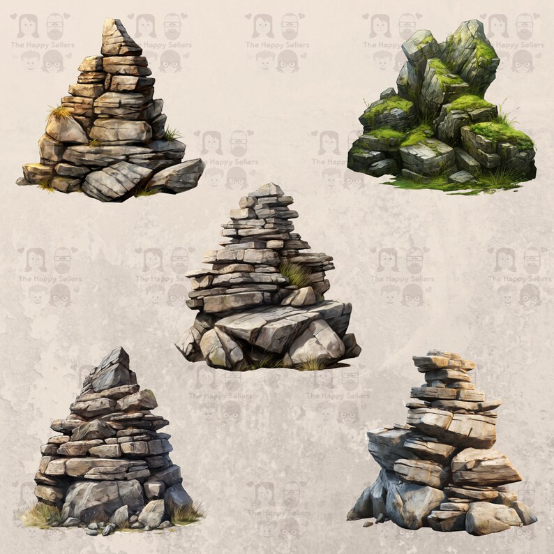 20 Rock Formations Clipart Pack INSTANT DOWNLOAD 20 Unique Rock ...