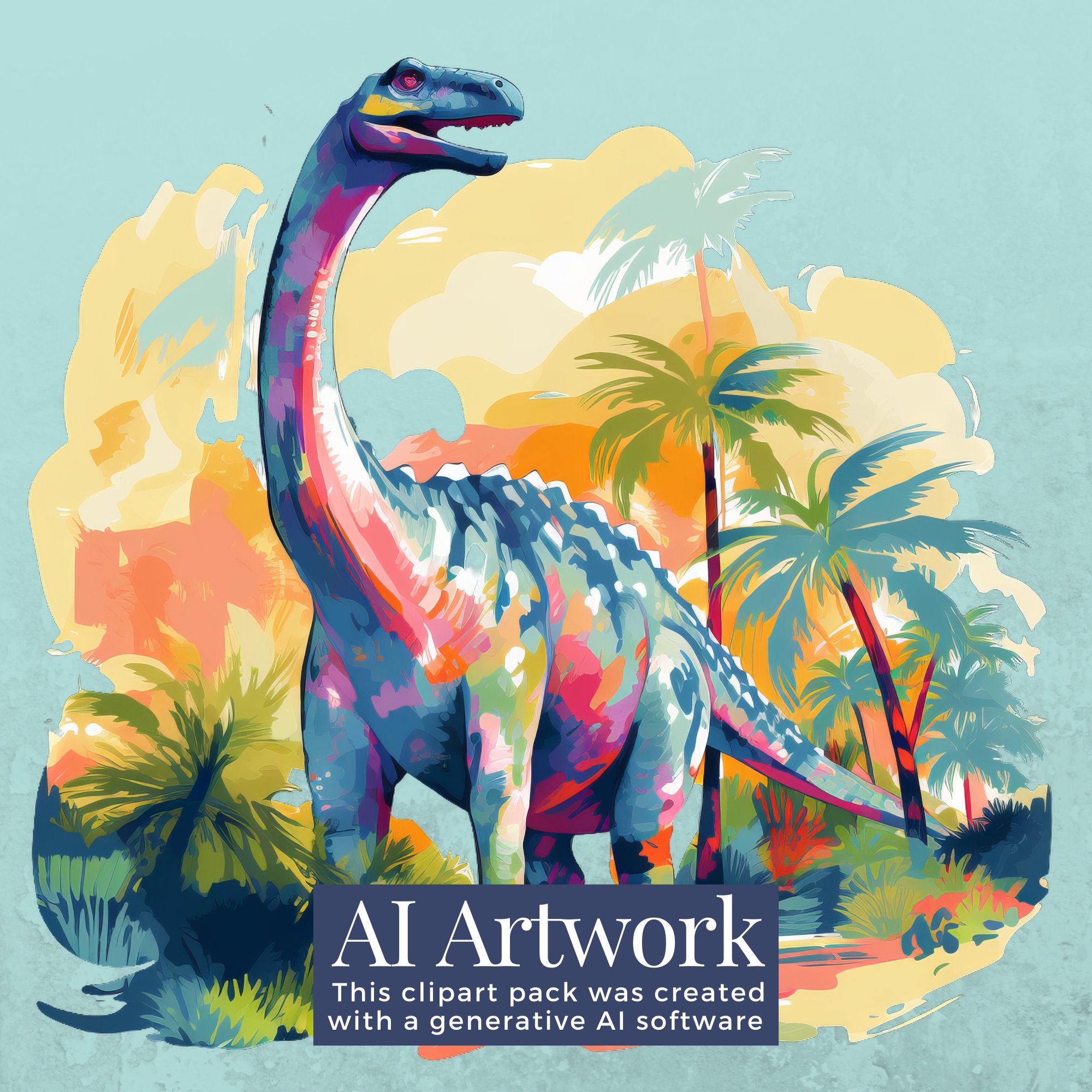 10 Colorful Dinosaurs Clipart Pack INSTANT DOWNLOAD 10 Vibrant - Etsy