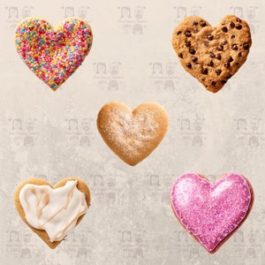 20 Heart Cookies Clipart Pack INSTANT DOWNLOAD 20 Heart-shaped Cookie ...