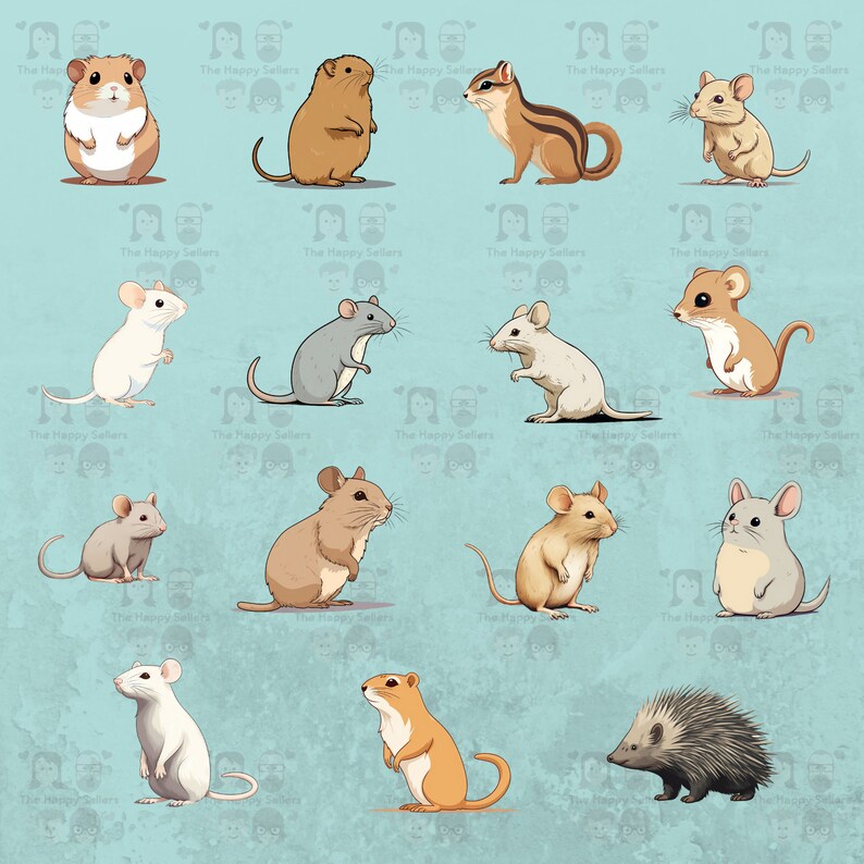 40 Common Rodents Clipart Pack INSTANT DOWNLOAD 40 Adorable Rodent ...