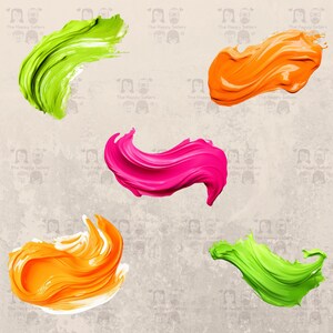 20 Neon Colors Smears Clipart Pack INSTANT DOWNLOAD 20 Vivid Neon Smear ...