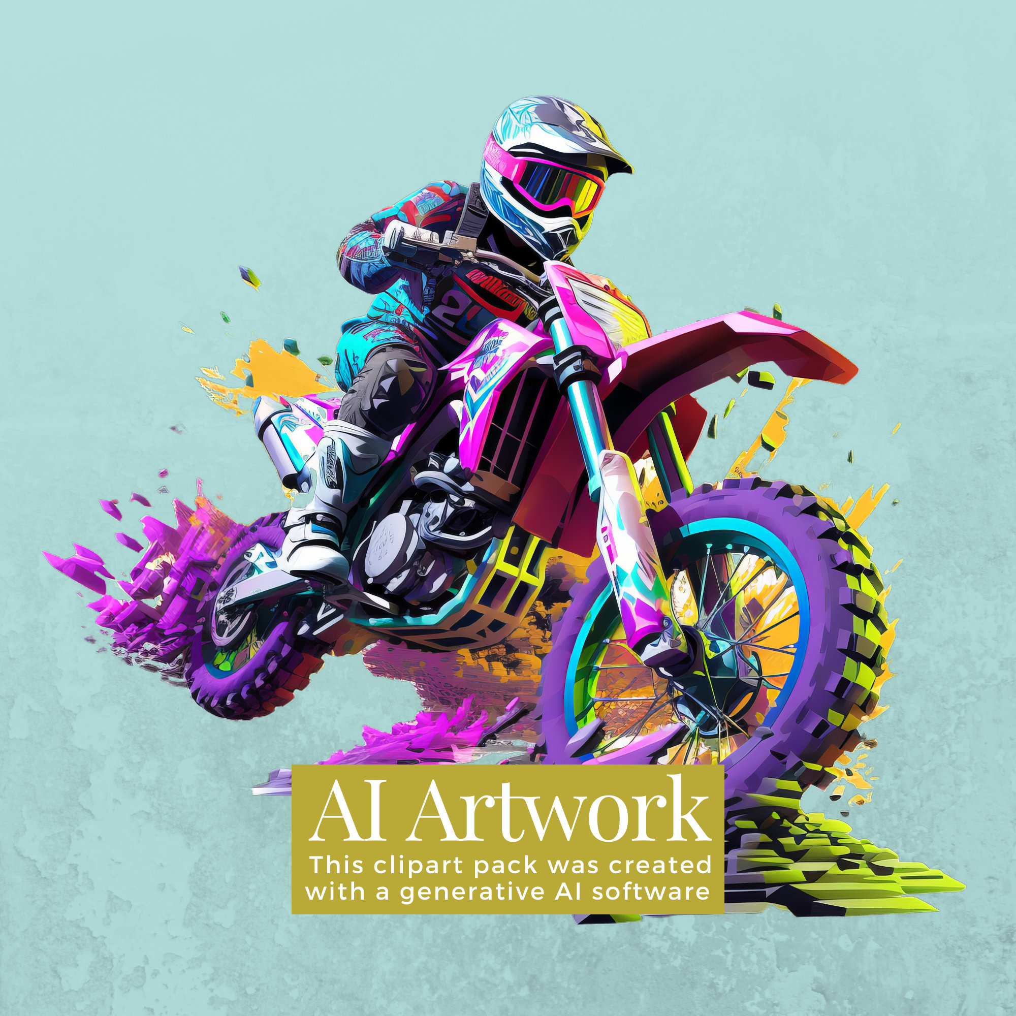30 Neon Dirt Bikes Clipart Pack INSTANT DOWNLOAD 30 Vibrant Dirt Bike ...