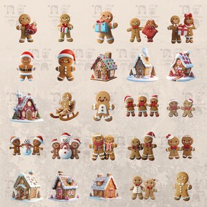 50 Festive Gingerbread Clipart Pack INSTANT DOWNLOAD 50 Gingerbread ...