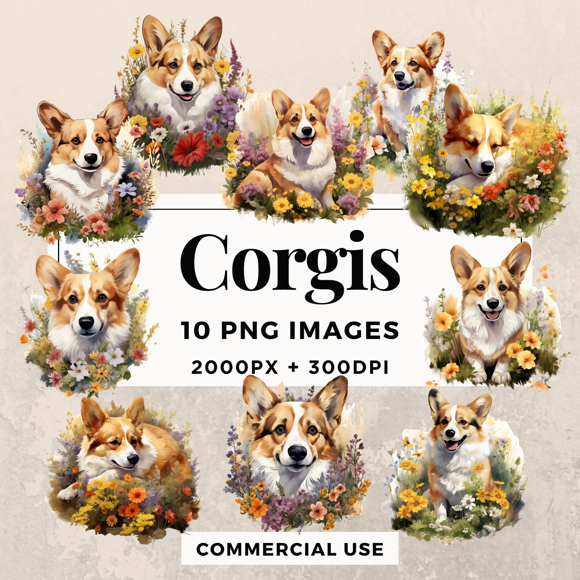 10 Corgis Clipart Pack INSTANT DOWNLOAD 10 Adorable Corgi - Etsy UK