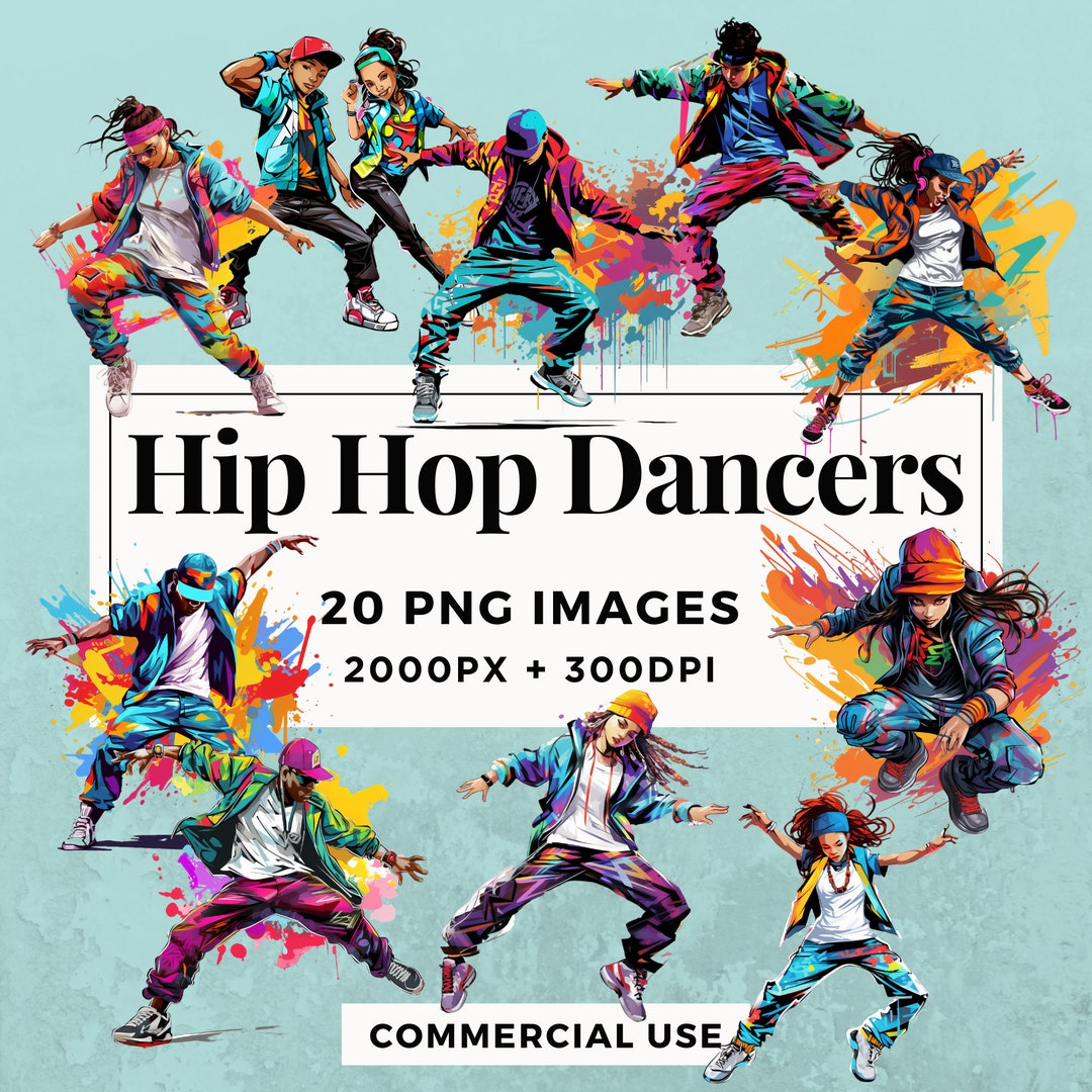 20 Hip Hop Dancers Clipart Pack INSTANT DOWNLOAD 20 Hip Hop Dance ...