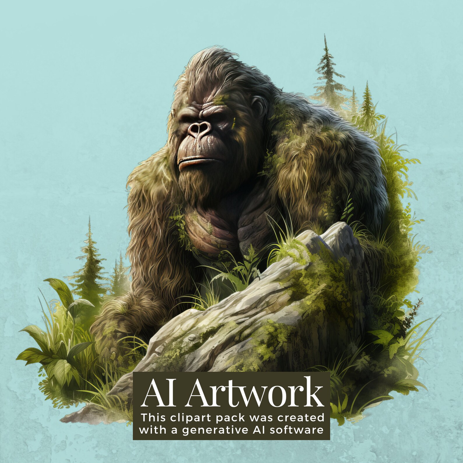 50 Bigfoot Clipart Pack INSTANT DOWNLOAD 50 Sasquatch Illustrations ...