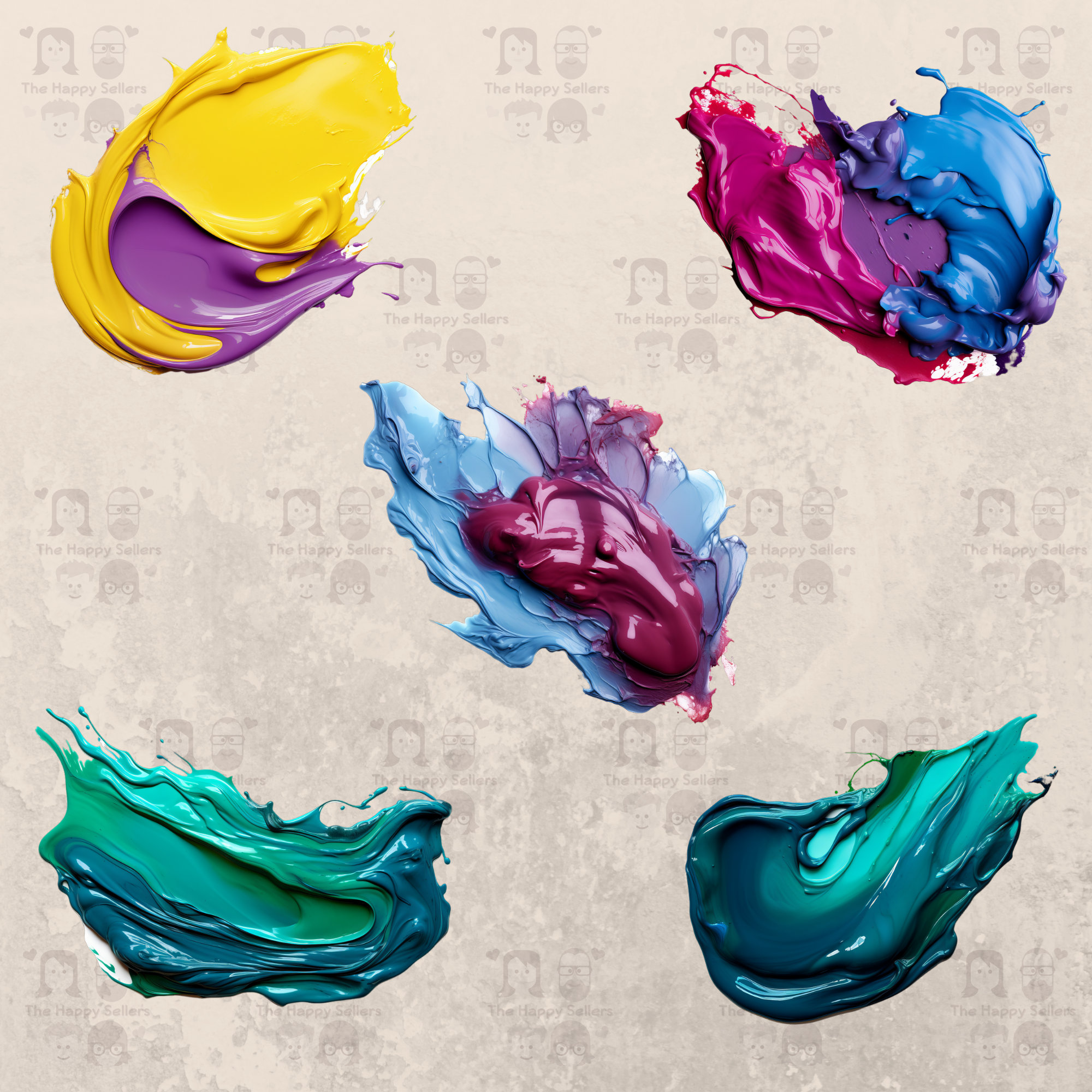 20 Color Smears Clipart Pack INSTANT DOWNLOAD 20 Vivid Color Smear ...