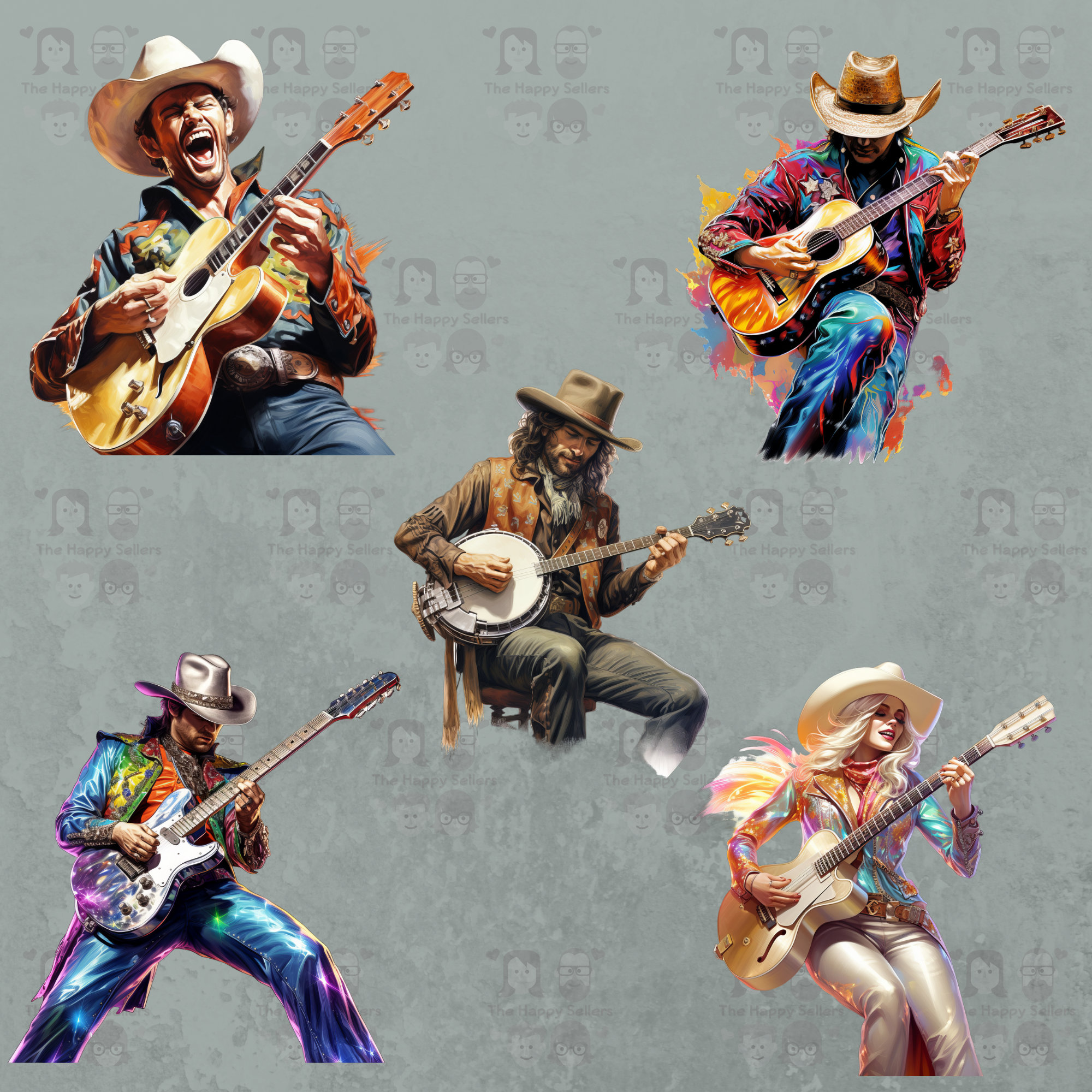 20 Country Music Stars Clipart Pack INSTANT DOWNLOAD 20 Country Music ...