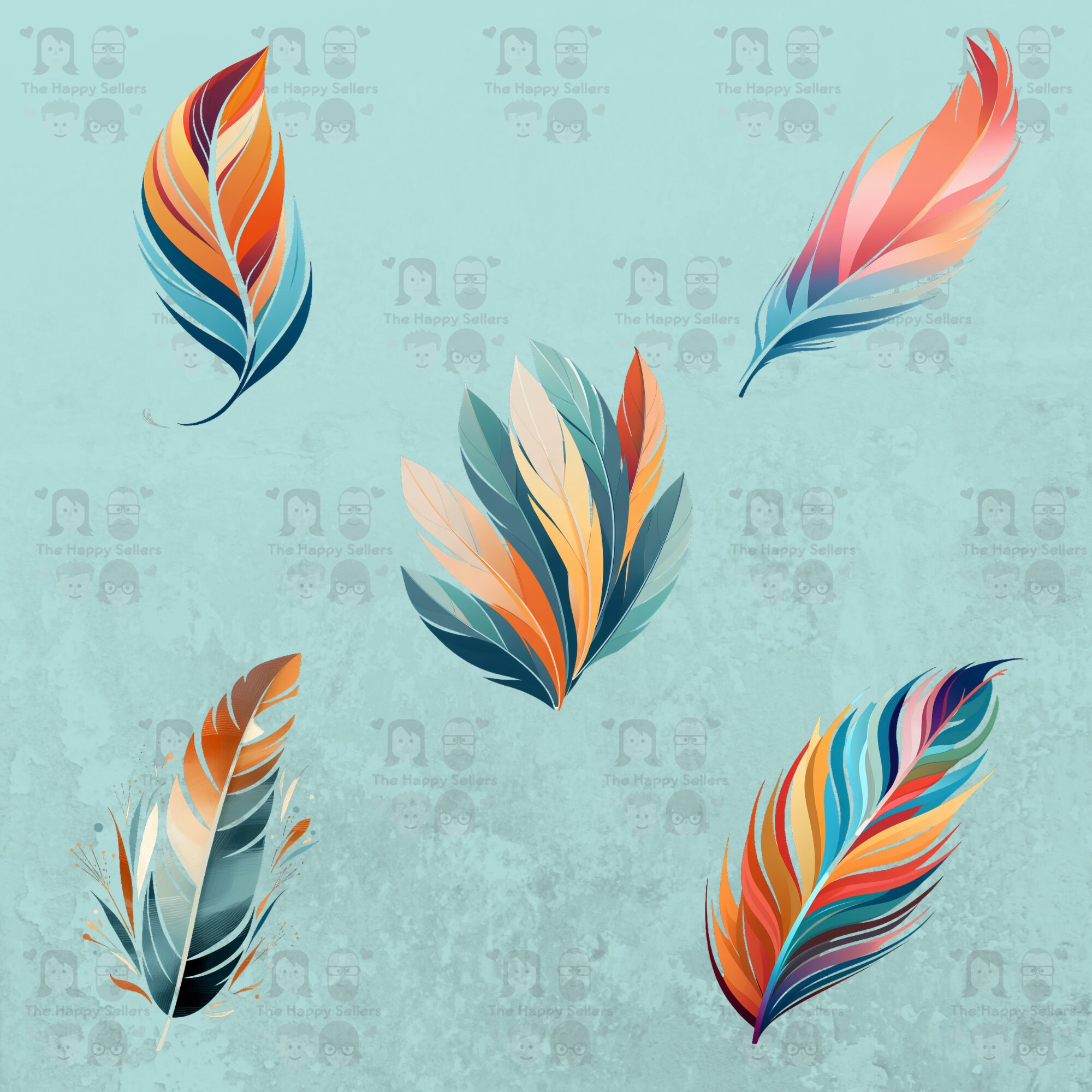 20 Boho Feather Designs Clipart Pack INSTANT DOWNLOAD 20 - Etsy