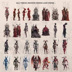 111 Demon Horde Clipart Bundle - Instant Download, PNG Images ...