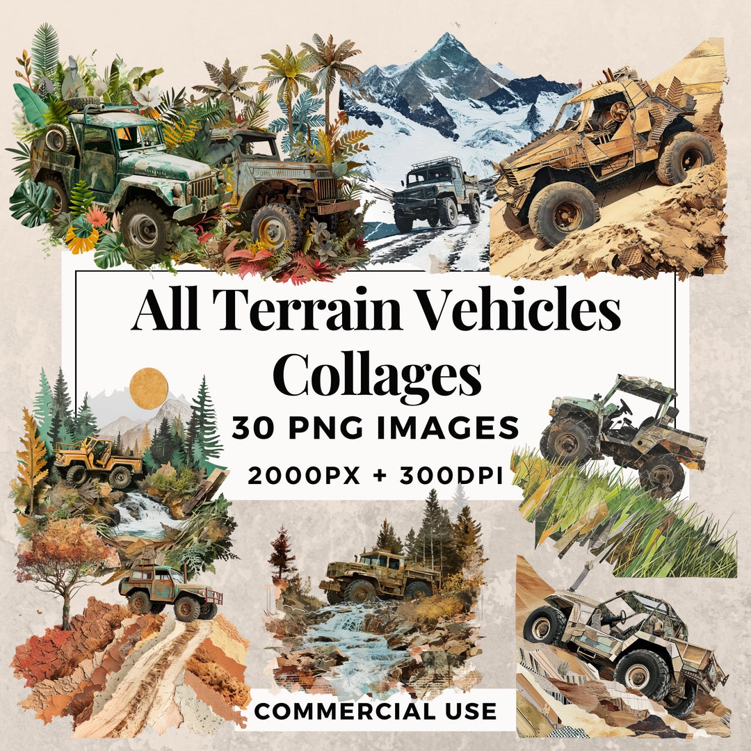 30 All Terrain Vehicles Collages Clipart Pack - INSTANT DOWNLOAD, PNG ...