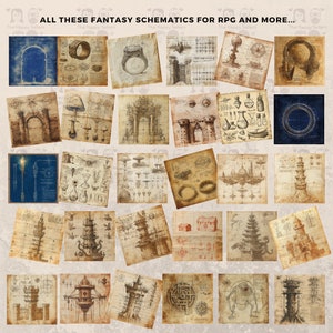 128 Fantasy Schematics Clipart Bundle for RPG - Instant Download ...