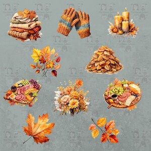 40 Cozy Autumn Clipart Pack INSTANT DOWNLOAD 40 Cozy Autumn ...