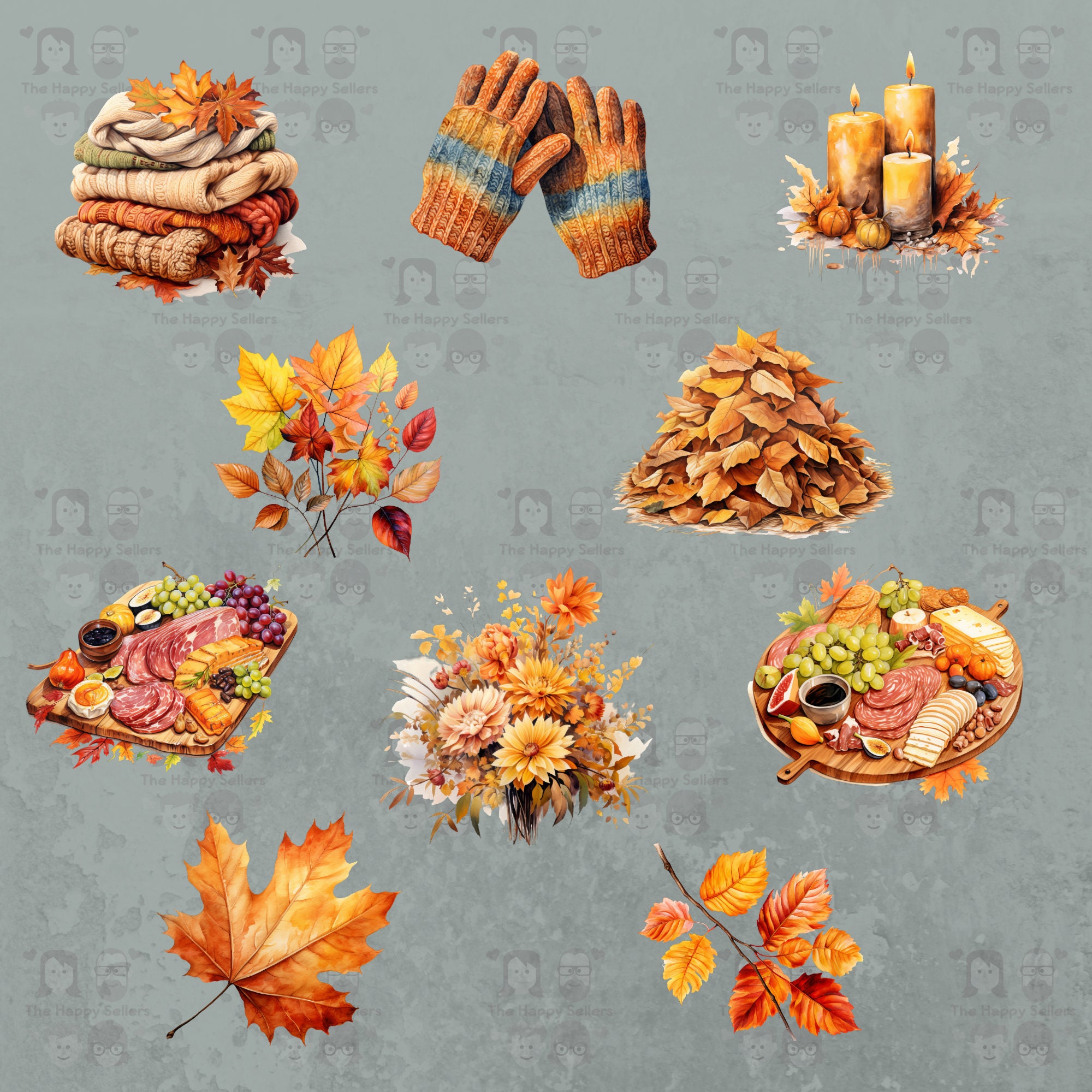 40 Cozy Autumn Clipart Pack INSTANT DOWNLOAD 40 Cozy Autumn ...