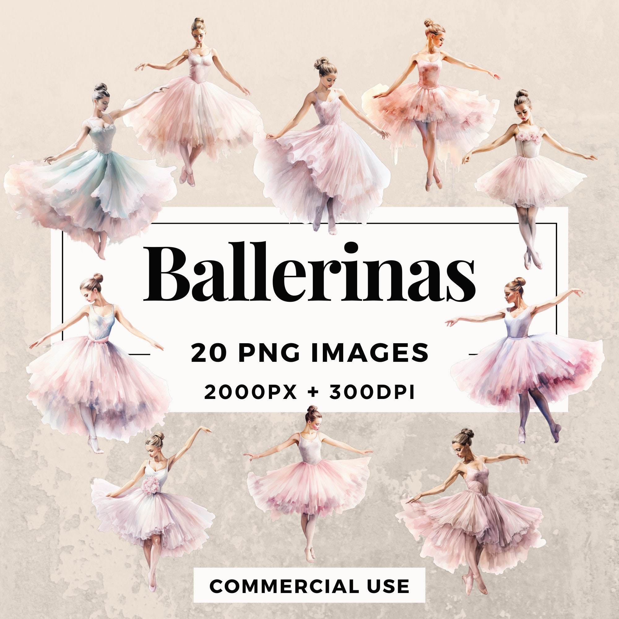 20 Ballerinas Clipart Pack INSTANT DOWNLOAD 20 Elegant Dancer ...