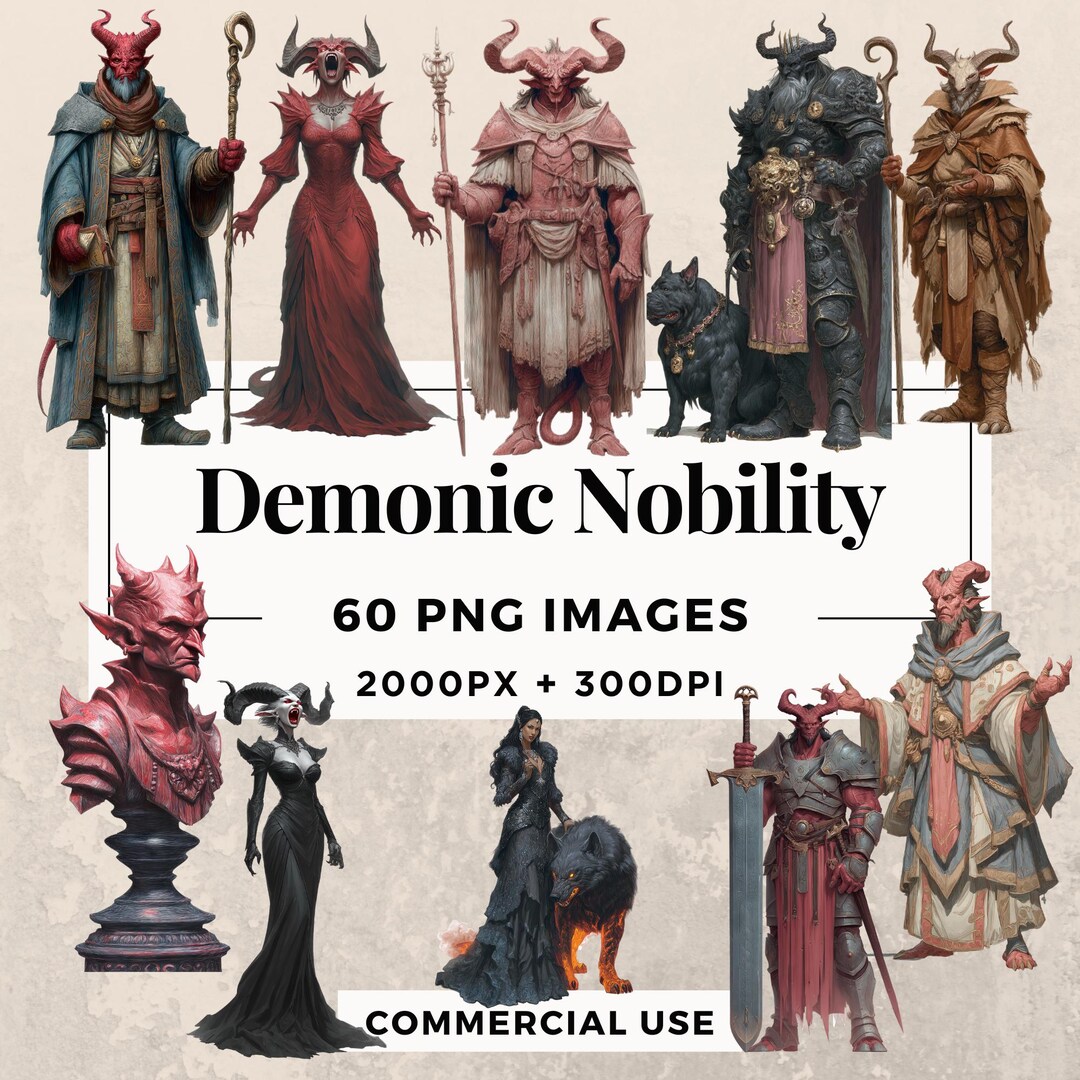 60 Demonic Nobility Clipart Pack INSTANT DOWNLOAD 60 Dark Aristocrat ...