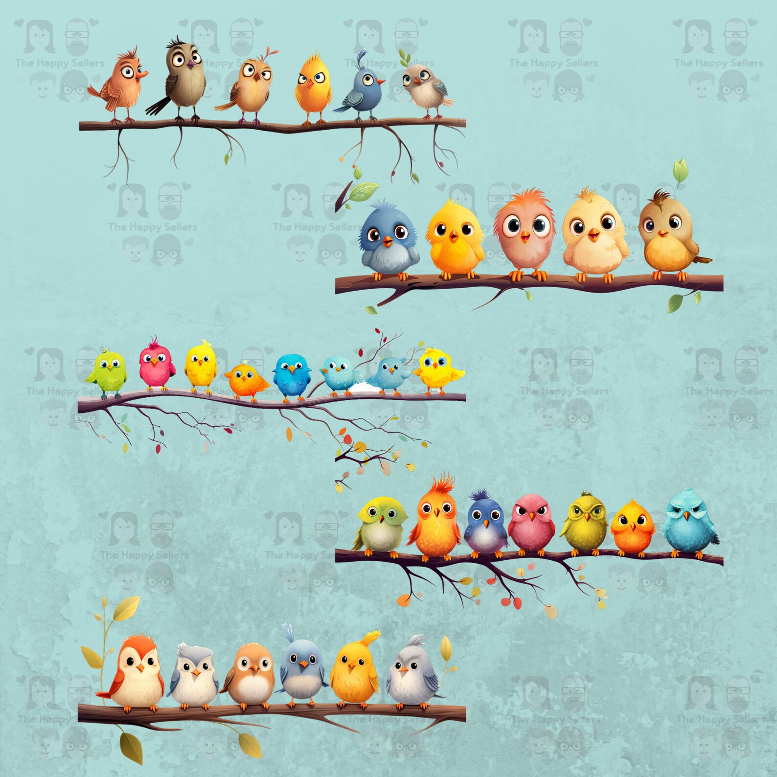 20 Cute Baby Birds Clipart Pack INSTANT DOWNLOAD 20 Adorable Bird ...