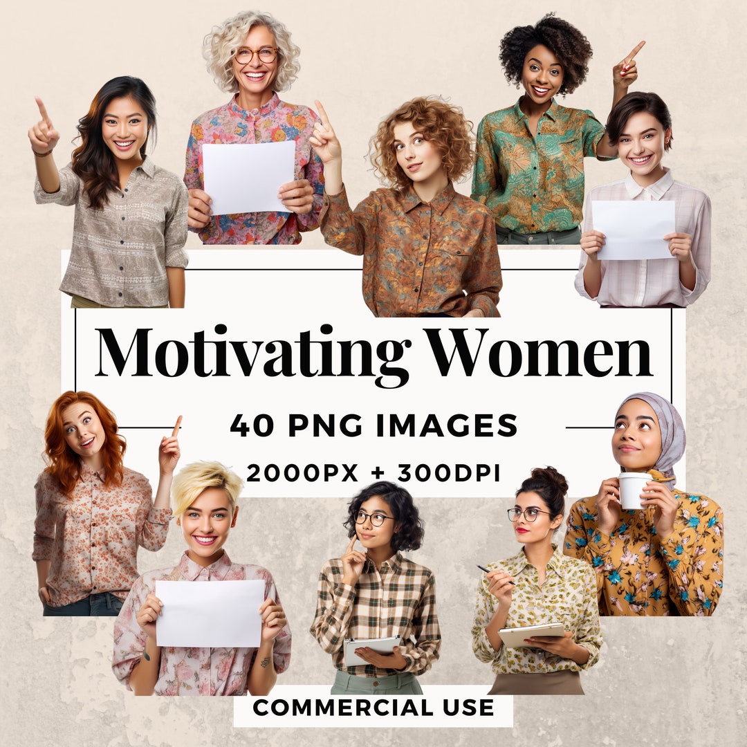 40 Motivating Women Clipart Pack INSTANT DOWNLOAD 40 Inspirational ...