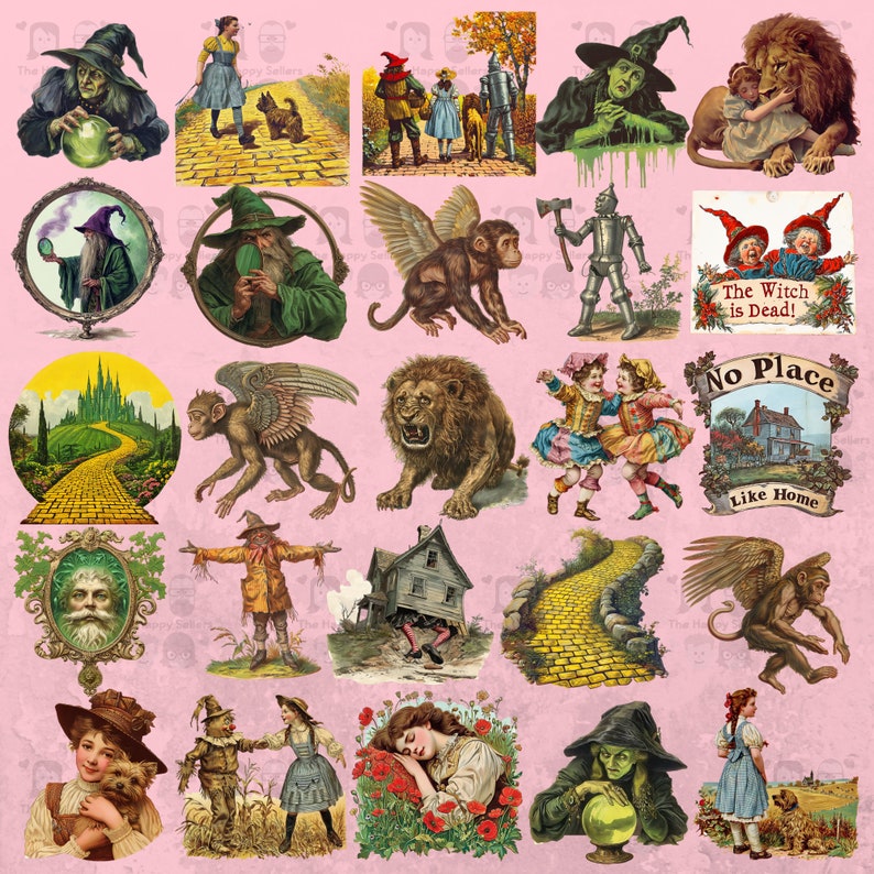 50 Wizard of Oz Graphics Clipart Pack INSTANT DOWNLOAD, PNG Transparent ...