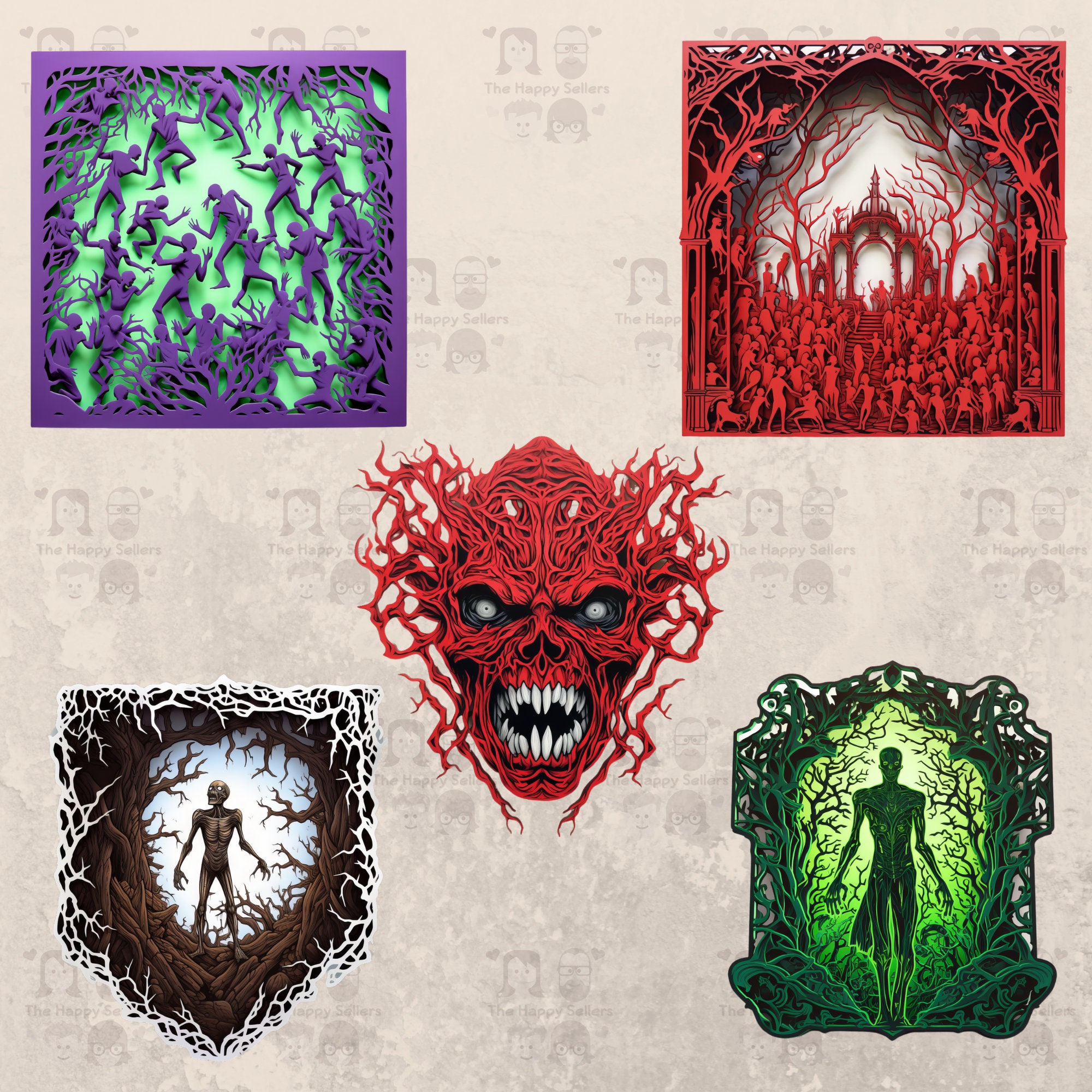 20 Zombies Clipart Pack INSTANT DOWNLOAD 20 Creepy Zombie Illustrations ...