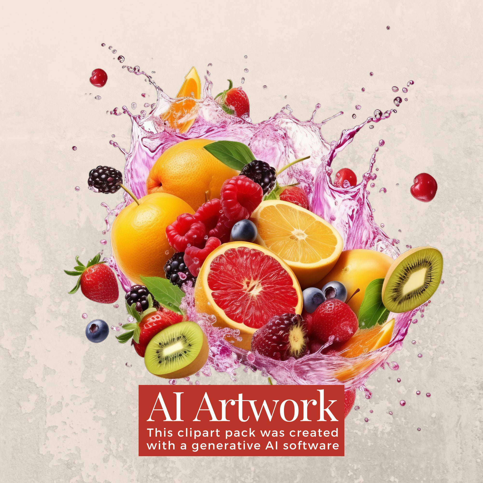 20 Fruits Splash Clipart Pack INSTANT DOWNLOAD 20 Illustrations of ...