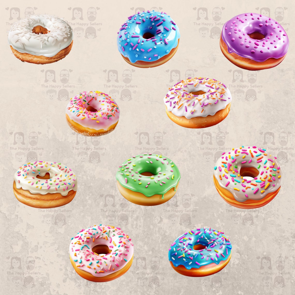40 Realistic Donuts Clipart Pack INSTANT DOWNLOAD 40 Donut ...