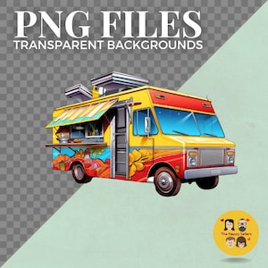 10 Colorful Food Trucks Clipart Pack INSTANT DOWNLOAD 10 Food Truck ...