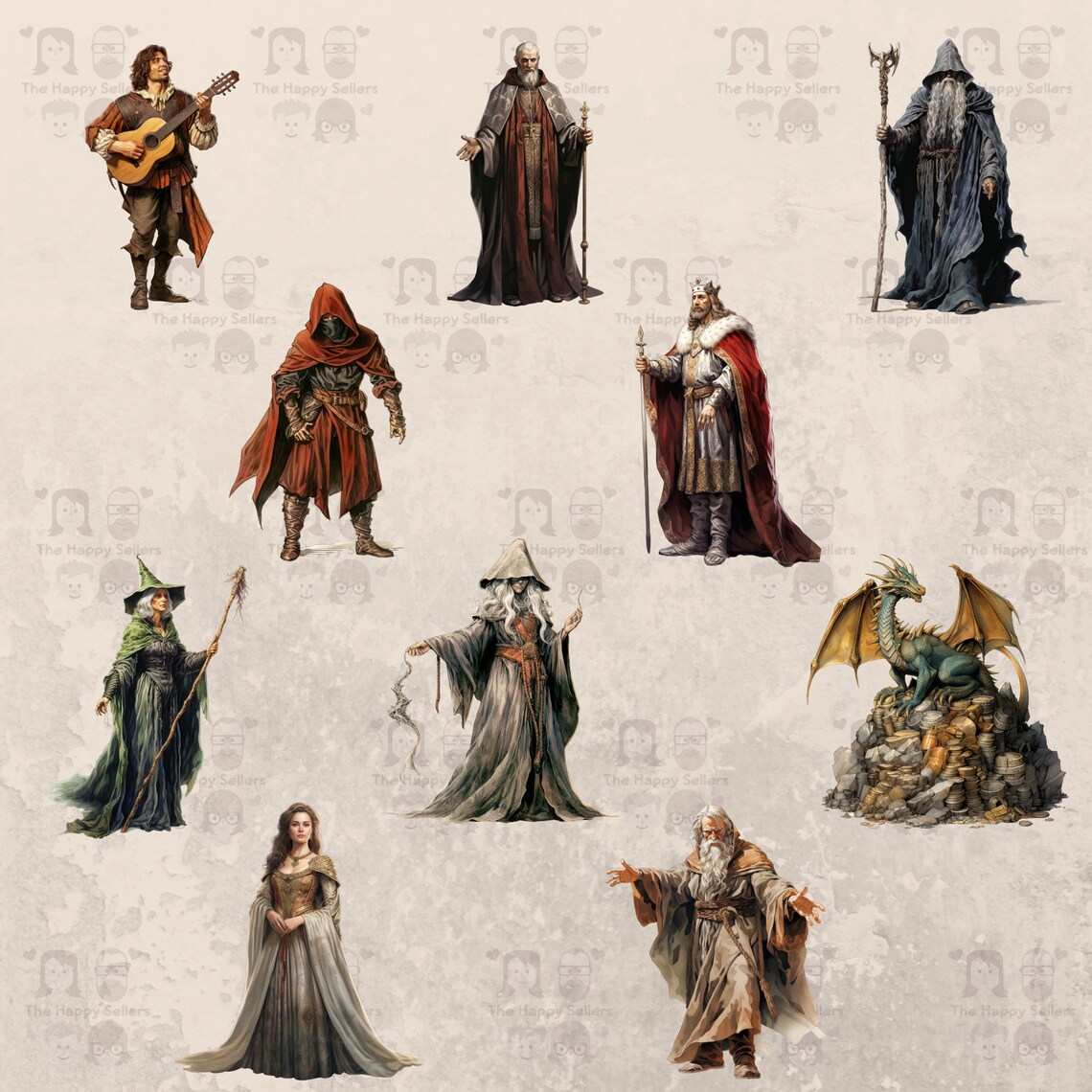 30 Fantasy Characters Clipart Pack INSTANT DOWNLOAD 30 Fantasy ...