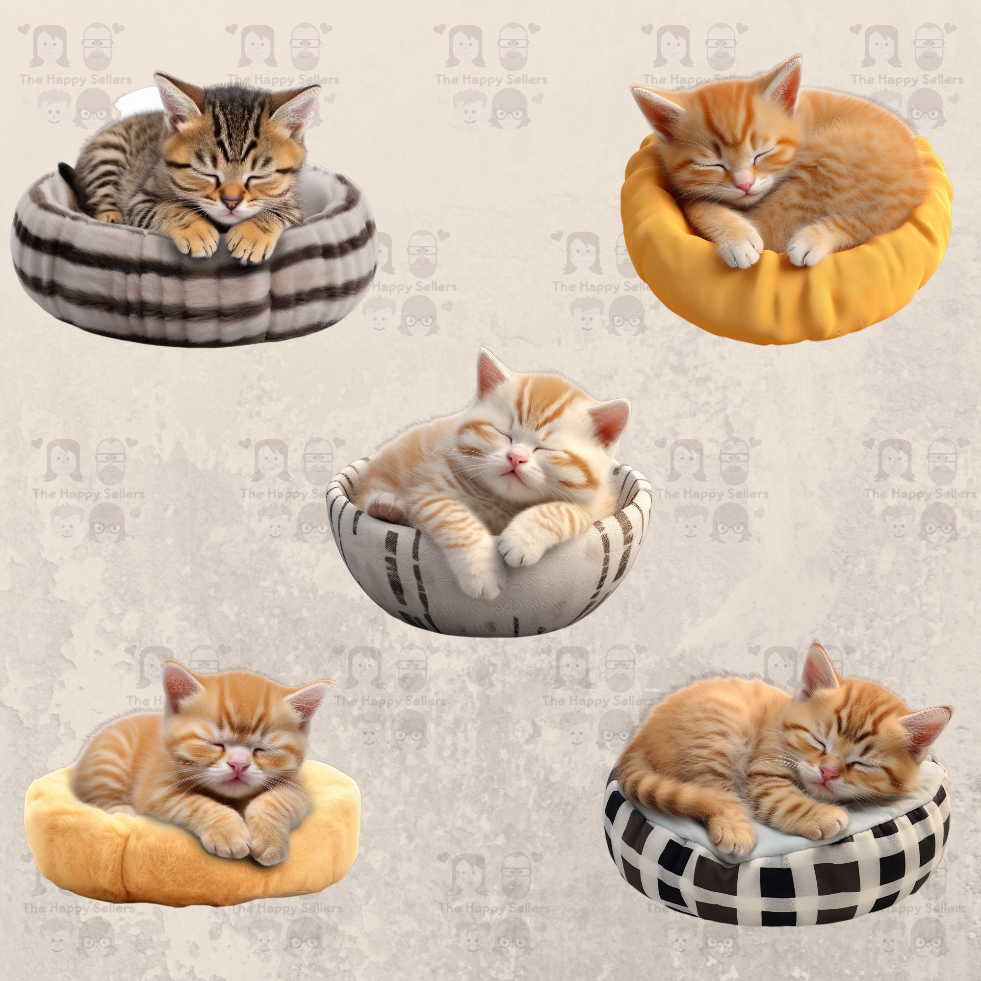 20 Sleeping Cats Clipart Pack INSTANT DOWNLOAD 20 Cozy Cat ...