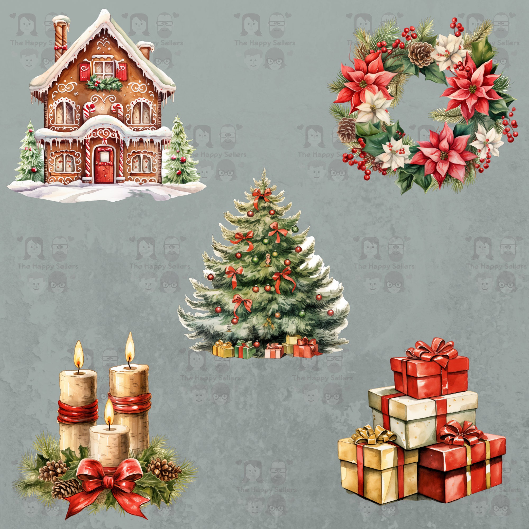 10 Christmas Season Clipart Pack INSTANT DOWNLOAD 10 Festive - Etsy