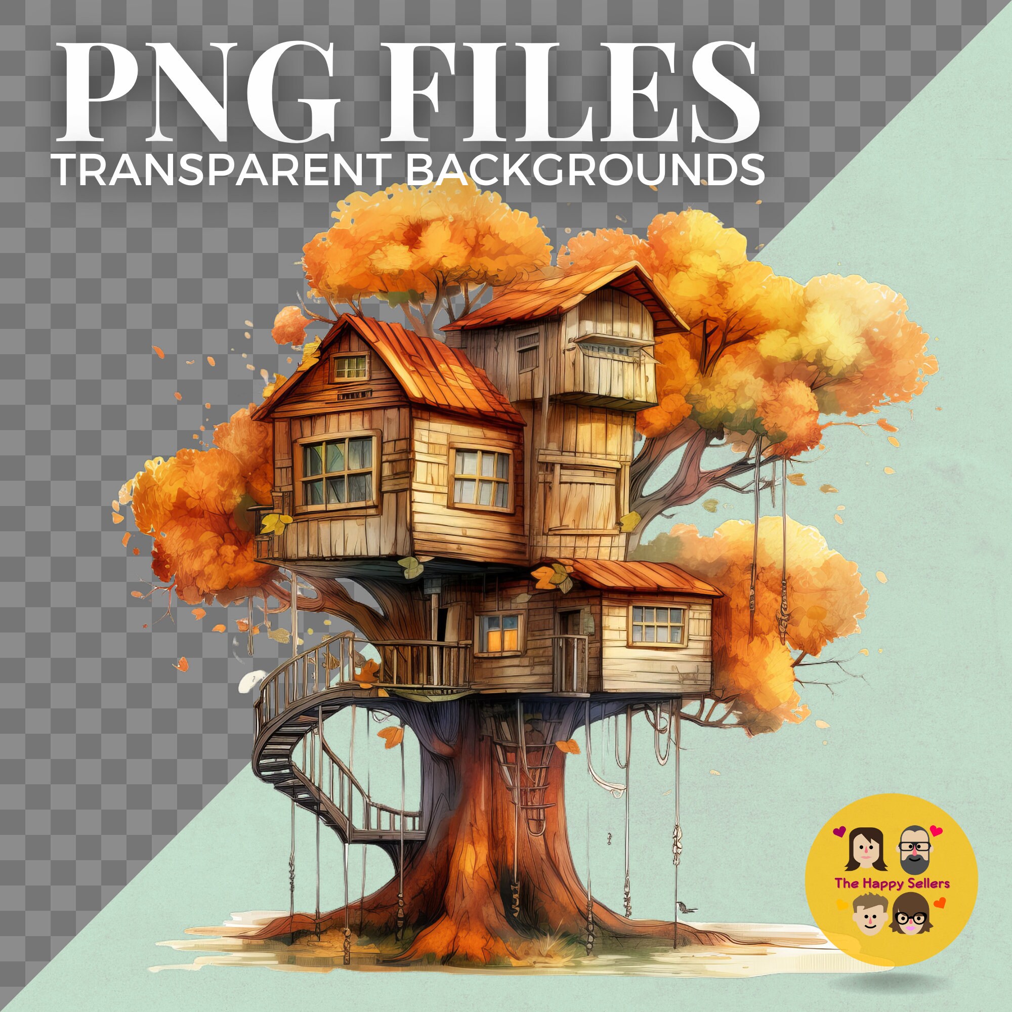 50 Cute Treehouses Clipart Pack INSTANT DOWNLOAD 50 Adorable Treehouse ...