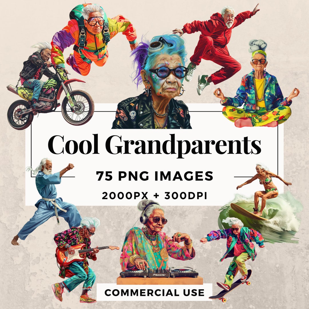 75 Cool Grandparents Clipart Pack INSTANT DOWNLOAD 75 Fun Illustrations ...