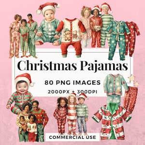 80 Christmas Pajamas Clipart Pack INSTANT DOWNLOAD 80 Cozy Christmas ...