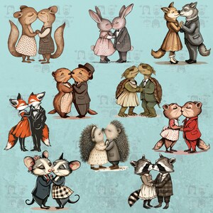 30 Forest Animals in Love Clipart Pack INSTANT DOWNLOAD 30 Adorable ...