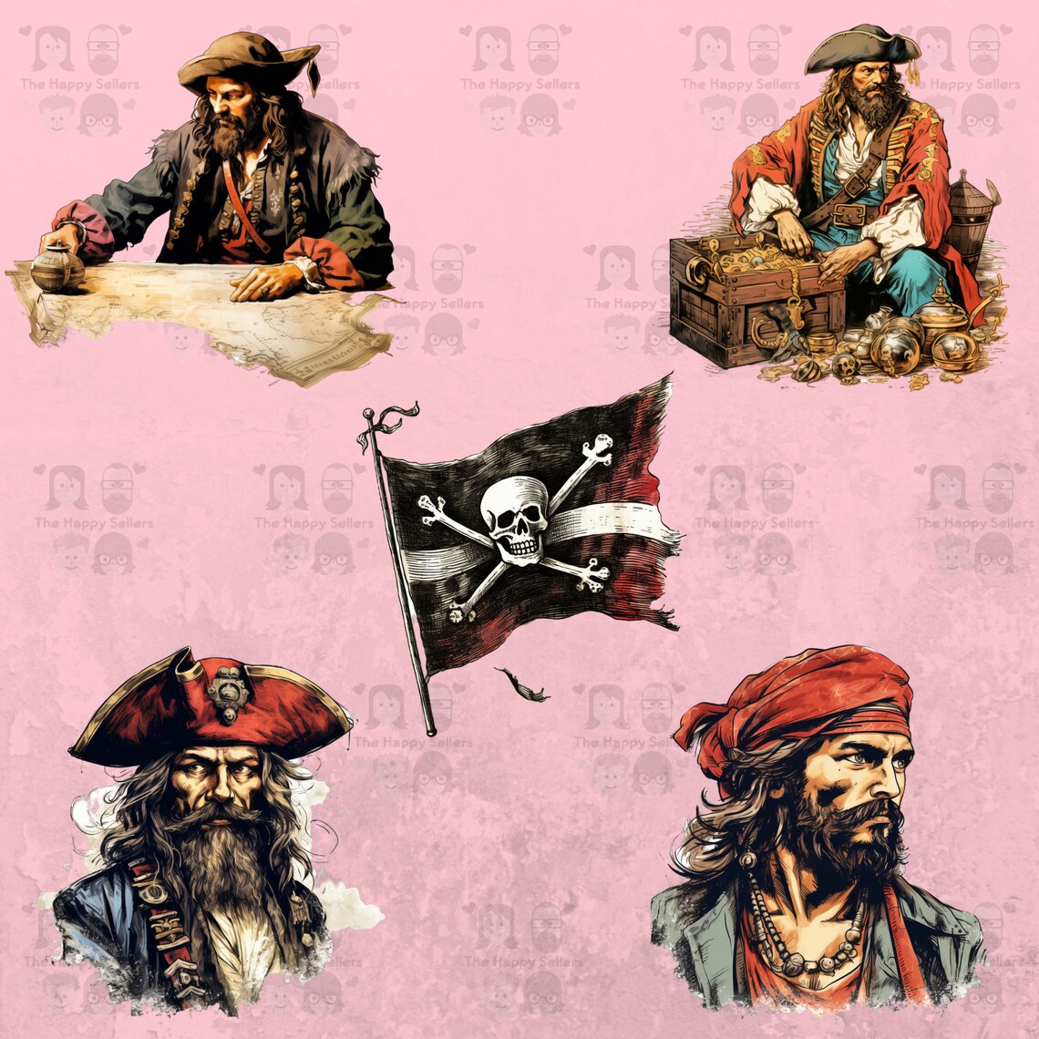 20 Pirate Clipart Pack INSTANT DOWNLOAD 20 Pirate Illustrations, PNG ...