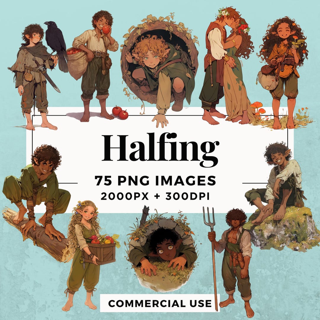 75 Halfling Clipart Pack INSTANT DOWNLOAD 75 Fantasy Character ...