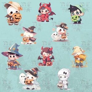 40 Cute Halloween Characters Clipart Pack INSTANT DOWNLOAD 40 Halloween ...