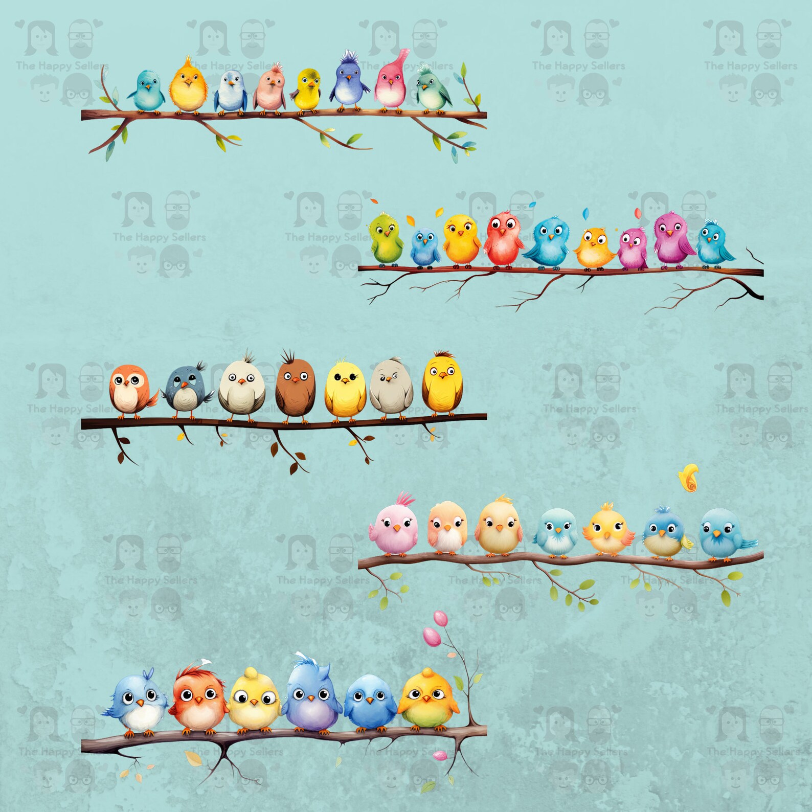 20 Cute Baby Birds Clipart Pack INSTANT DOWNLOAD 20 Adorable Bird ...